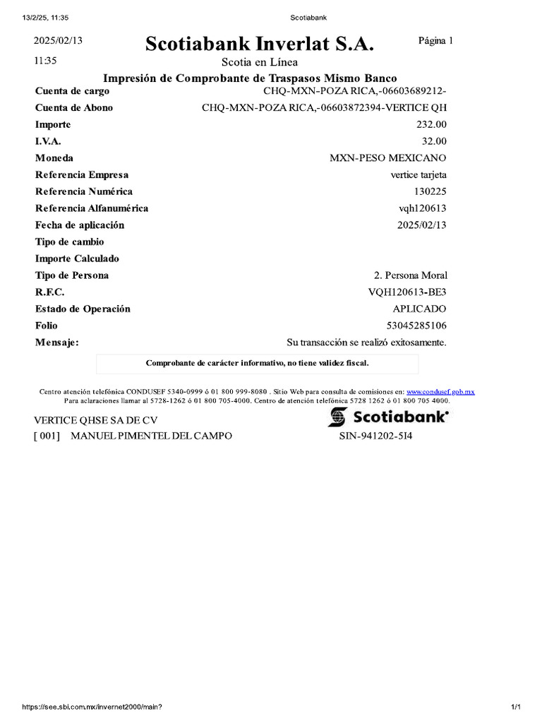 Tarjeta Vertice 130225 | PDF