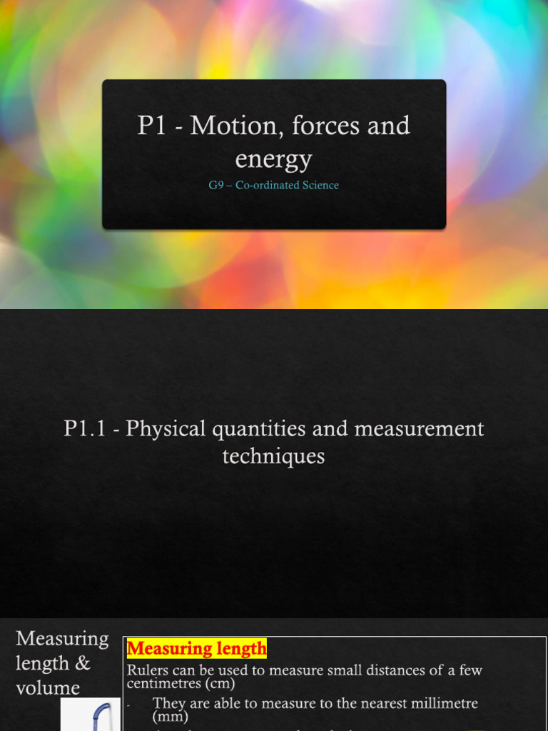 P1 Motion, Forces and Energy MS Teams Ver | PDF | Acceleration | Velocity