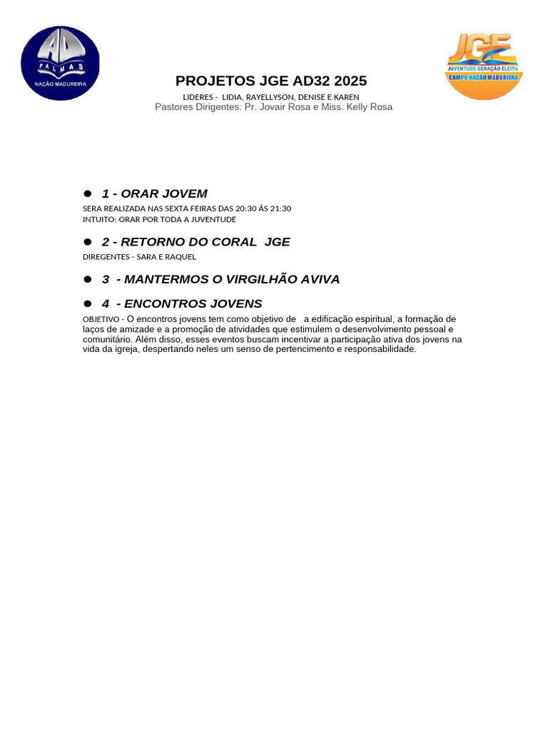 Projetos Jge Ad32 2025 | PDF