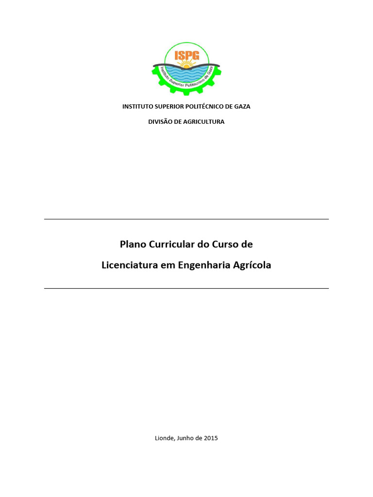 Plano - Curricular EA Final Out 2017 | PDF | Engenharia | Agricultura