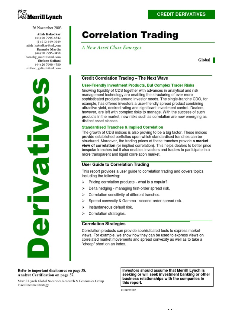 (Merrill Lynch) Correlation Trading | PDF | Finance & Money Management