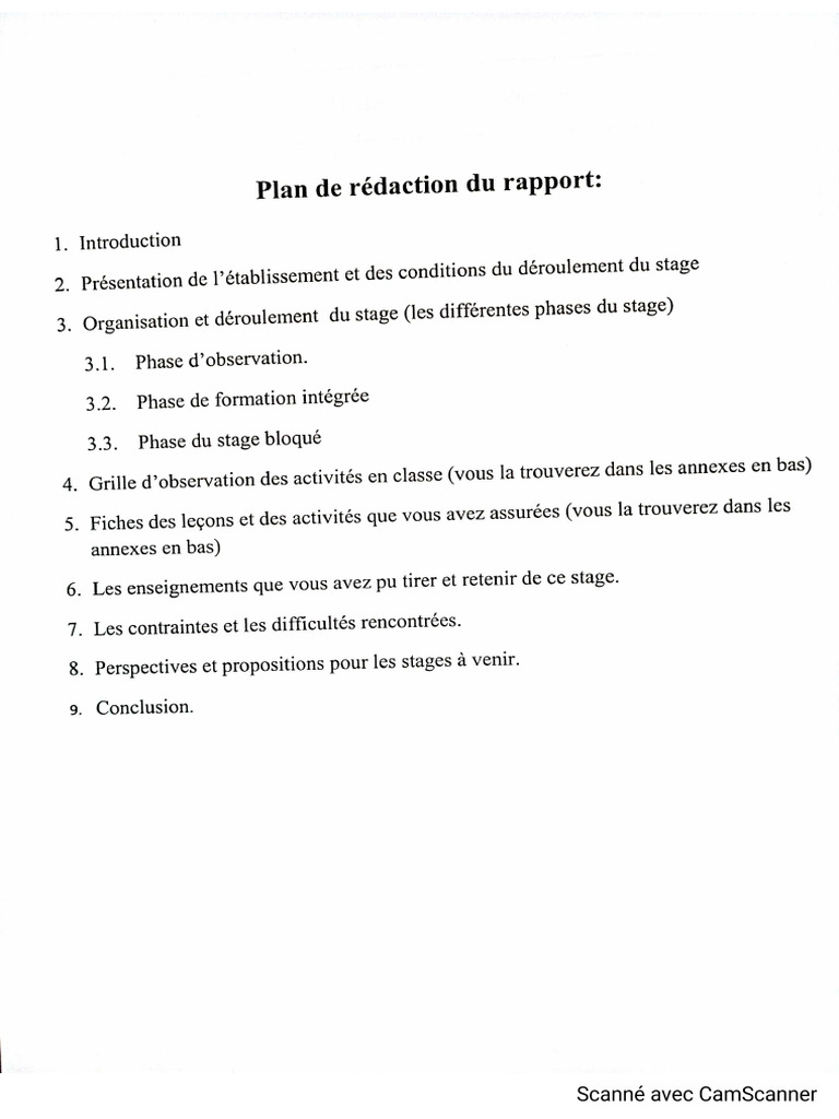 Plan de Redaction Du Rapport | PDF