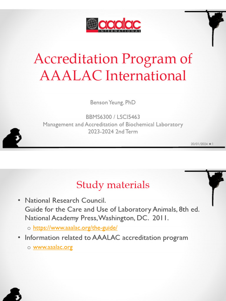 Notes AAALAC CUHK 20240120 | PDF | Animal Welfare | Animal Testing