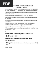 Extemporaneous Speech Mechanics Guidelines and Criteria For Judging | PDF