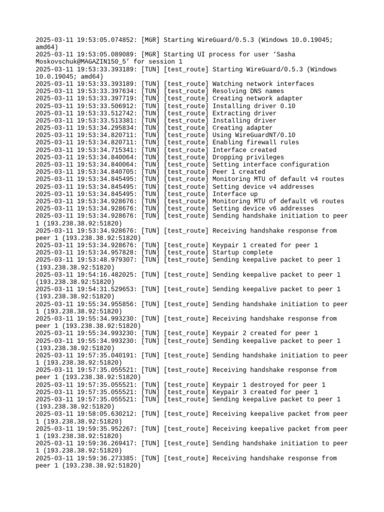 Wireguard Log 2025 03 11T203131 | PDF | Firewall (Computing) | Network Protocols
