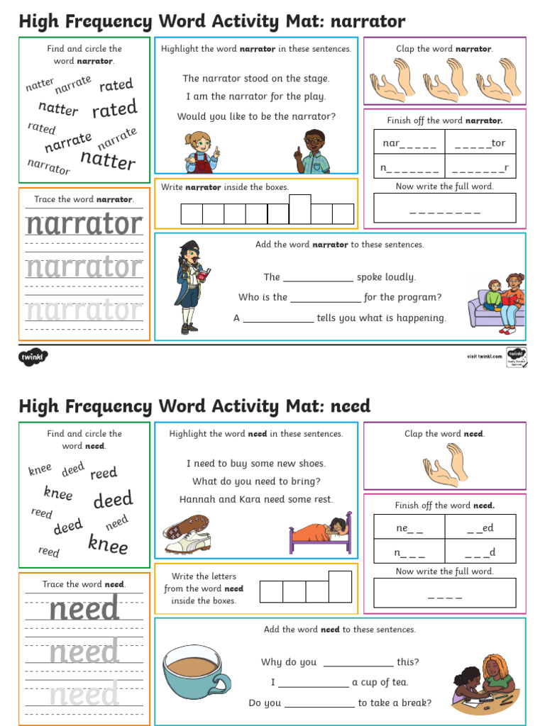N - Next 200 High Frequency Words | PDF