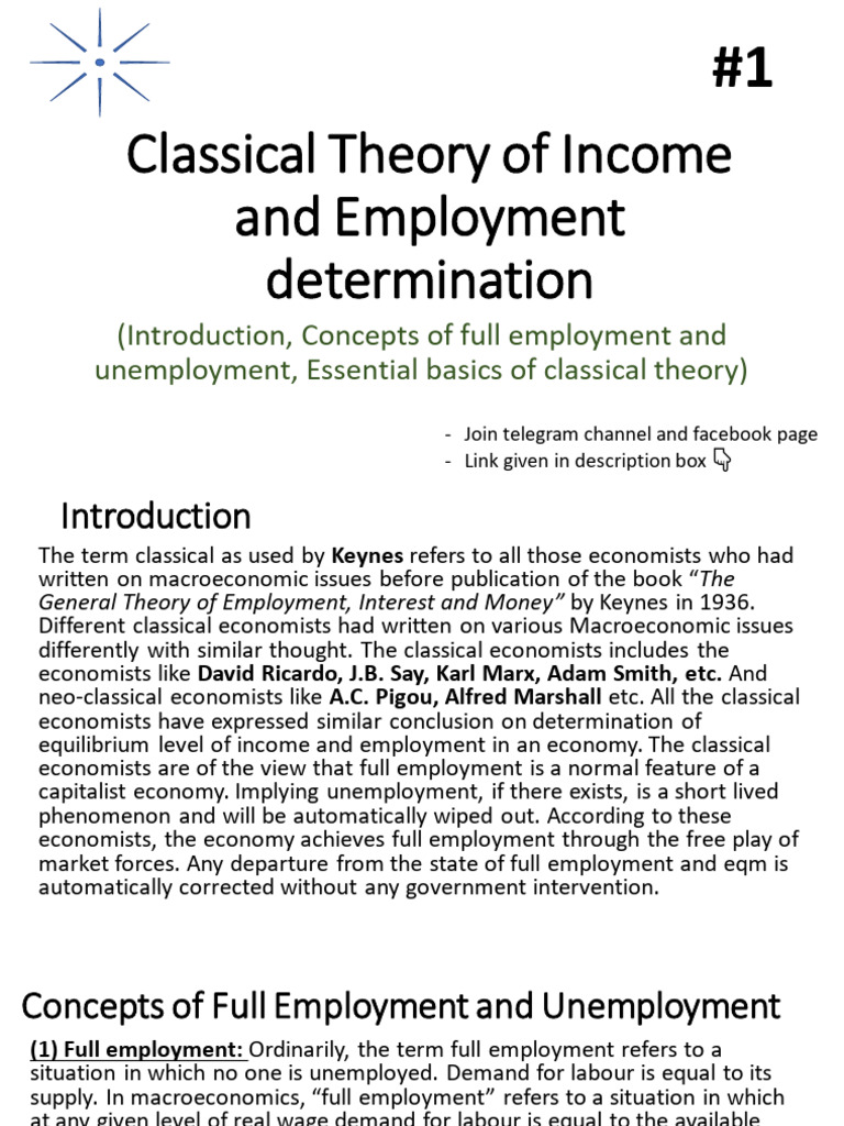 Classical theory 1 | PDF | Full Employment | Economics