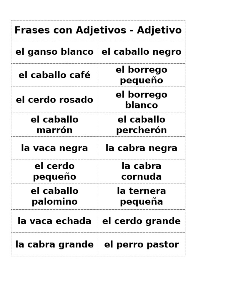 Adjetivos para Animales Domésticos | PDF