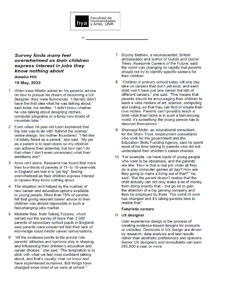 READING COMPREHENSION PRACTICE ENGLISH 2 SEPTEMBER 2024 | PDF ...