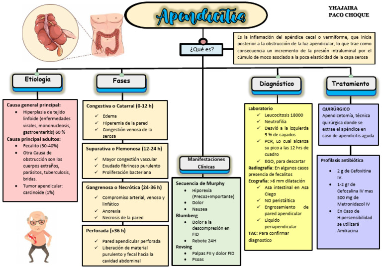 Mapa Conceptual Apendicitis Yhajaira Paco | PDF | Enfermedades y trastornos | Especialidades Medicas