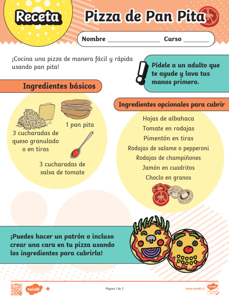 CL L 1694109340 Comprension de Lectura Diferenciada Receta de Pizza de ...