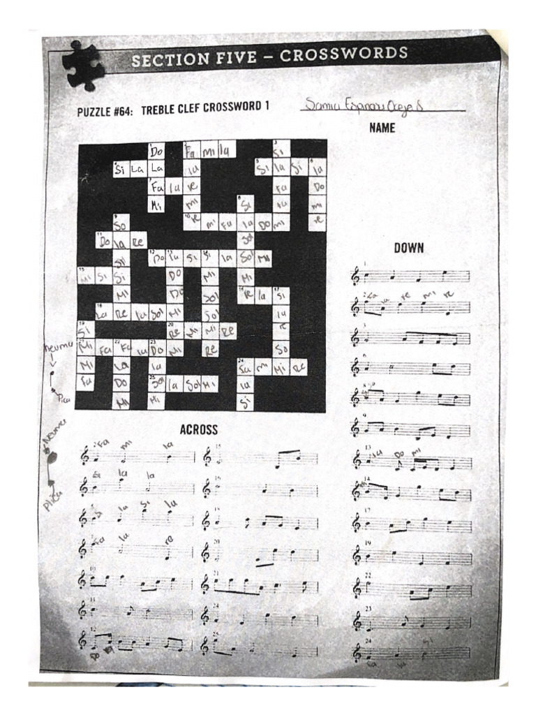 Crucigrama Espinosa Ocejo Samia G. | PDF