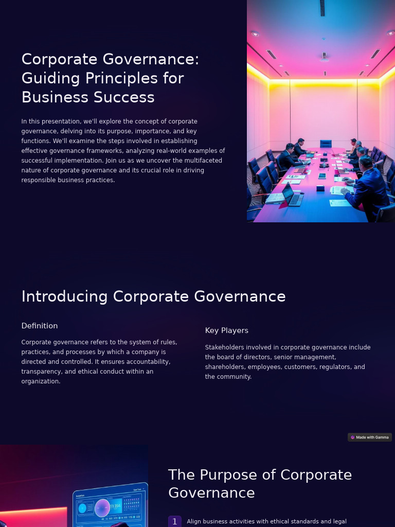 Corporate Governance Principles Explained | PDF | Governance ...