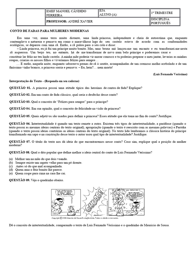 Intertextualidade 2 | PDF | Contos | Contos de fadas