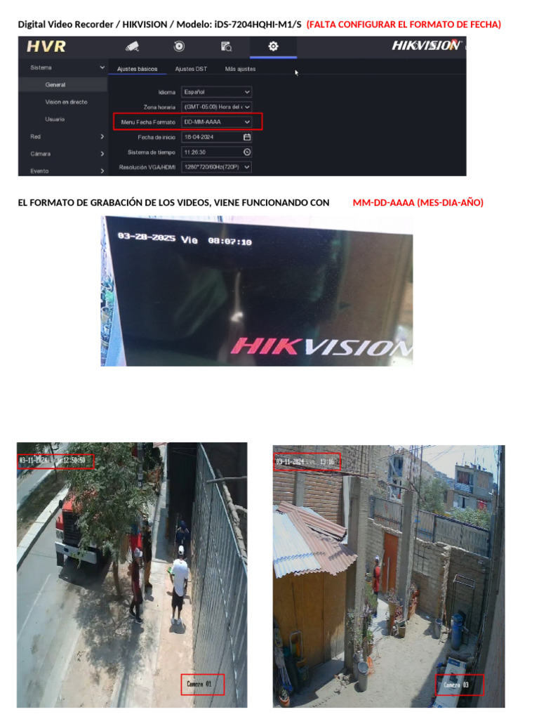 Configuración Formato Fecha DVR HIKVISION | PDF