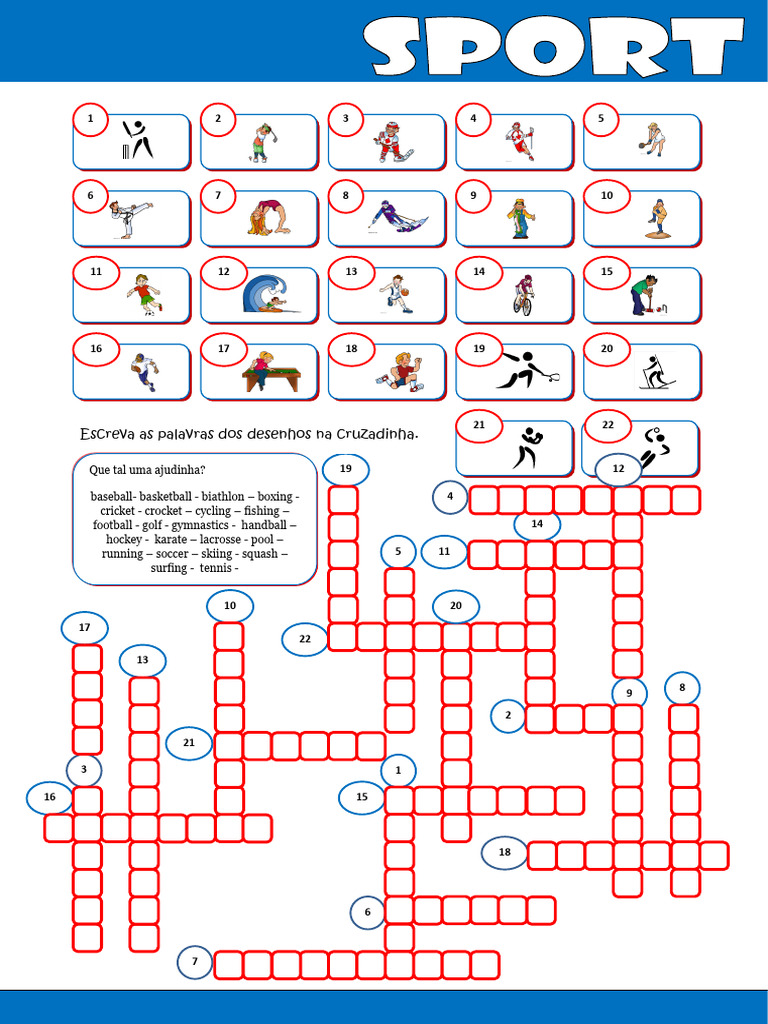 Sports Crossword Puzzle Words | PDF