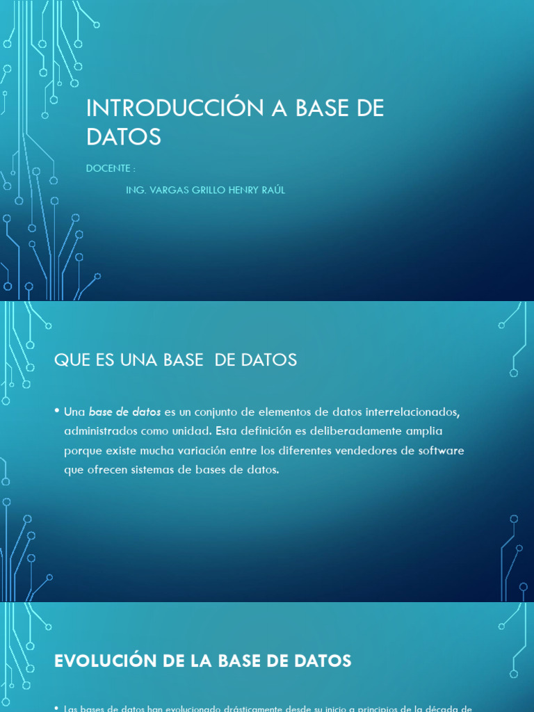 Introducción A Base de Datos Uwuuu | PDF | Bases de datos | No Sql