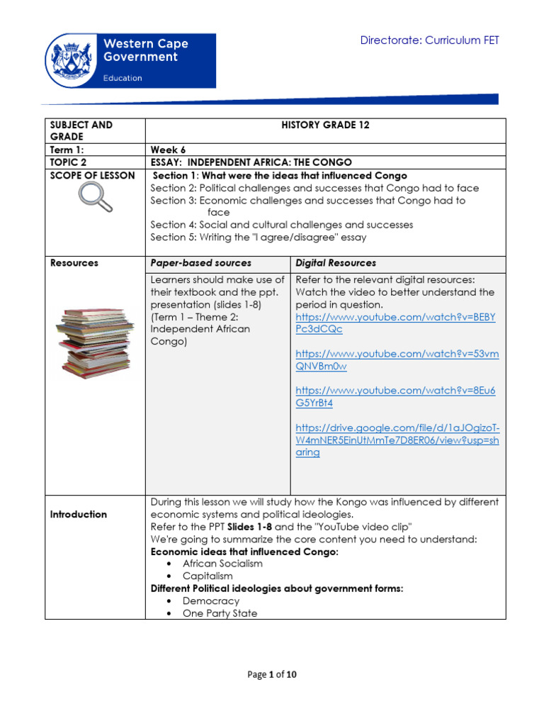 Congo's Post-Independence Challenges | PDF | Essays | Curriculum