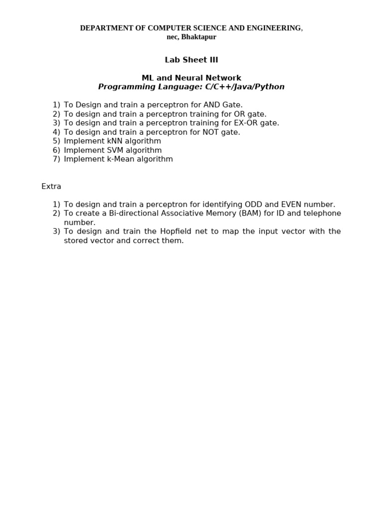 Ai Lab Sheet III ML (Comp020) | PDF