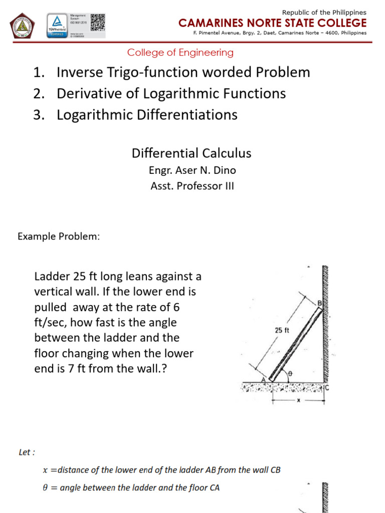 Lecture - Logarithmic Functions | PDF