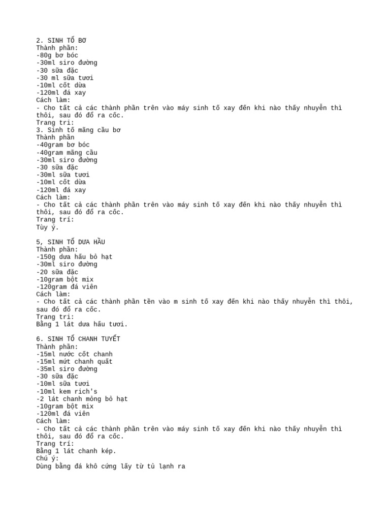 Sinh Tố.doc 2 | PDF