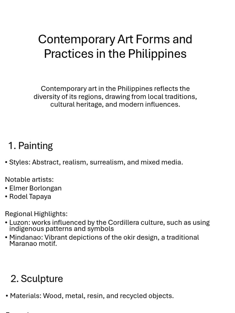 Contemporary Art Forms and Practices in The Philippines | PDF ...