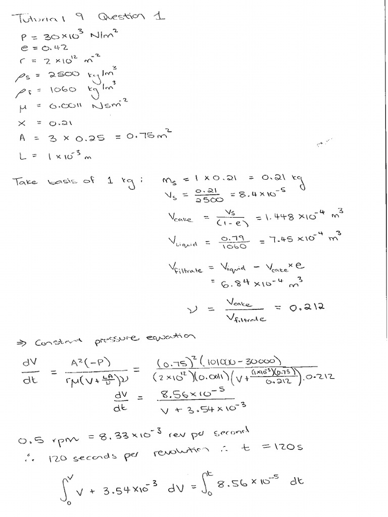 Tutorial 9 - Filtration | PDF