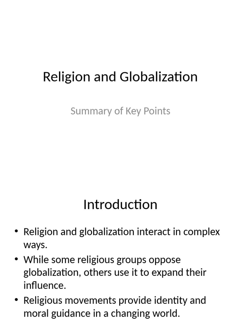 Religion and Globalization | PDF