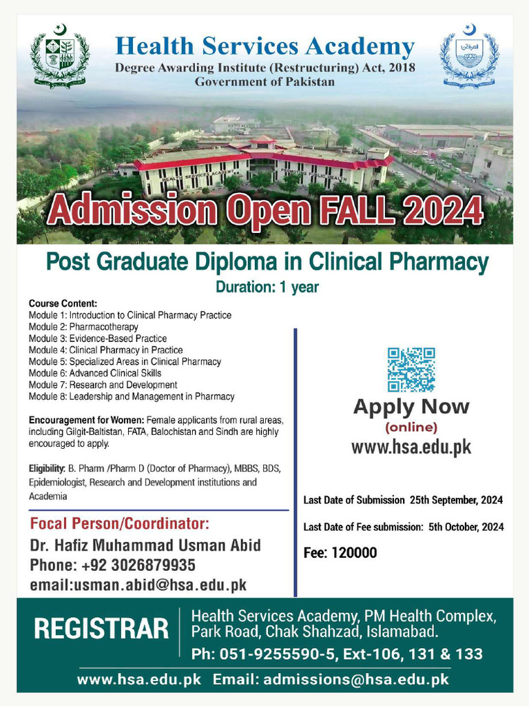 Post Graduate Diploma in Clinical Pharmacy | PDF