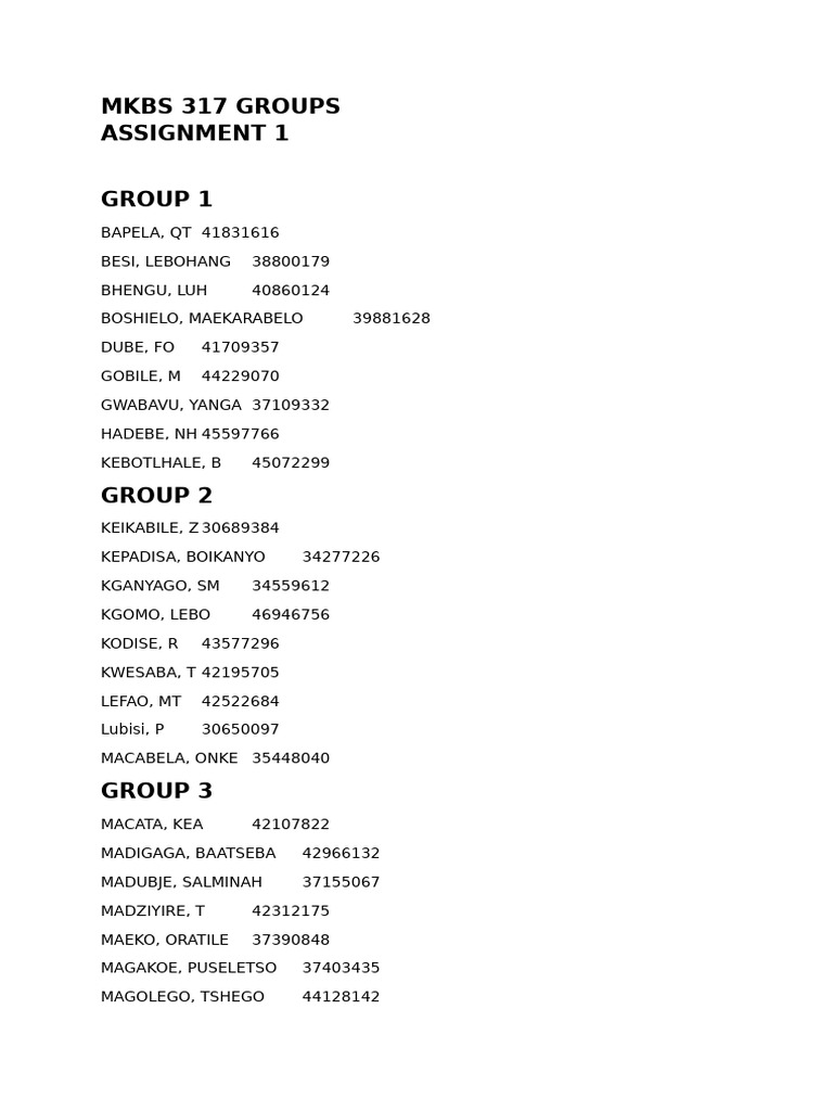 MKBS 317 Group Assignment Overview | PDF