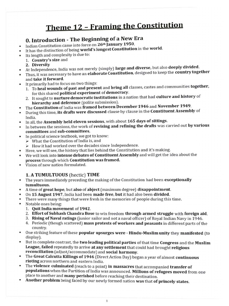 Framing of The Constitution | PDF