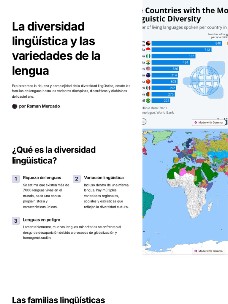 La Diversidad Linguistica y Las Variedades de La Lengua | PDF | Lengua ...