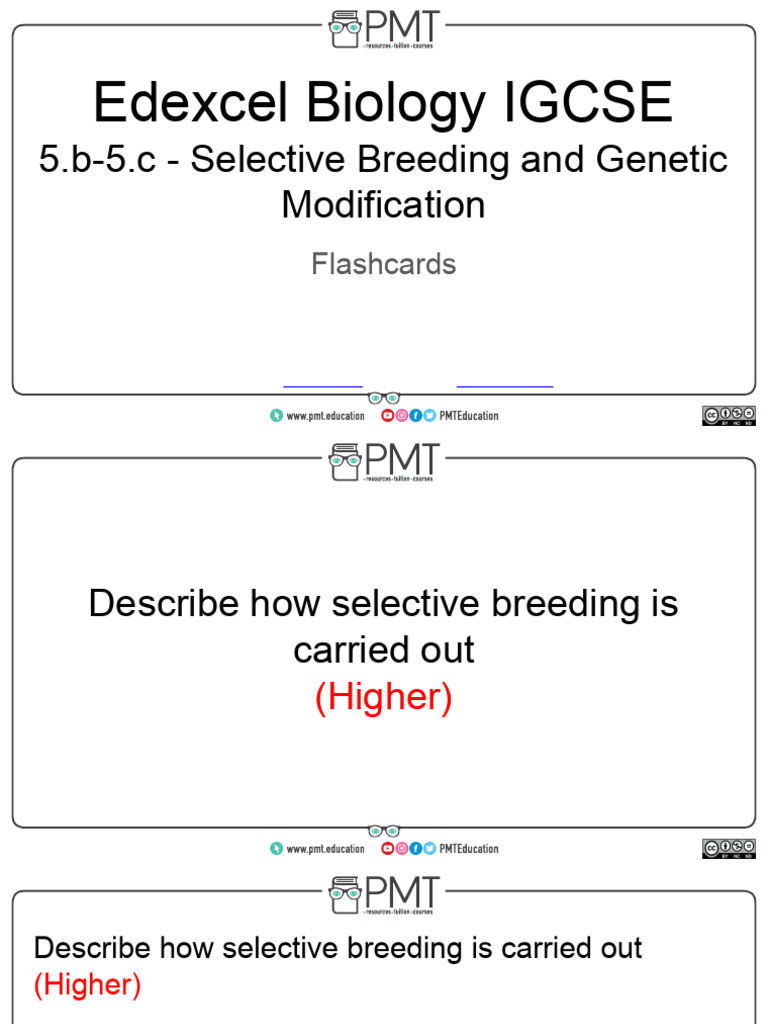 Flashcards - 5b-c Selective Breeding and Genetic Modification - Edexcel ...