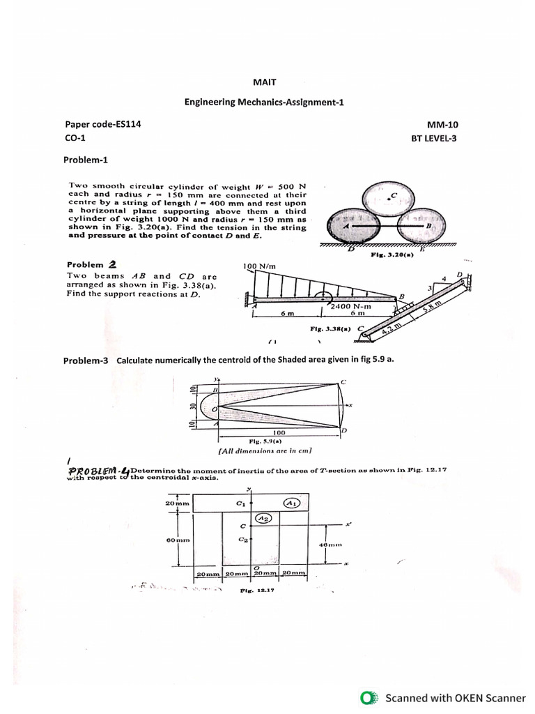 Mechanics Assignment | PDF