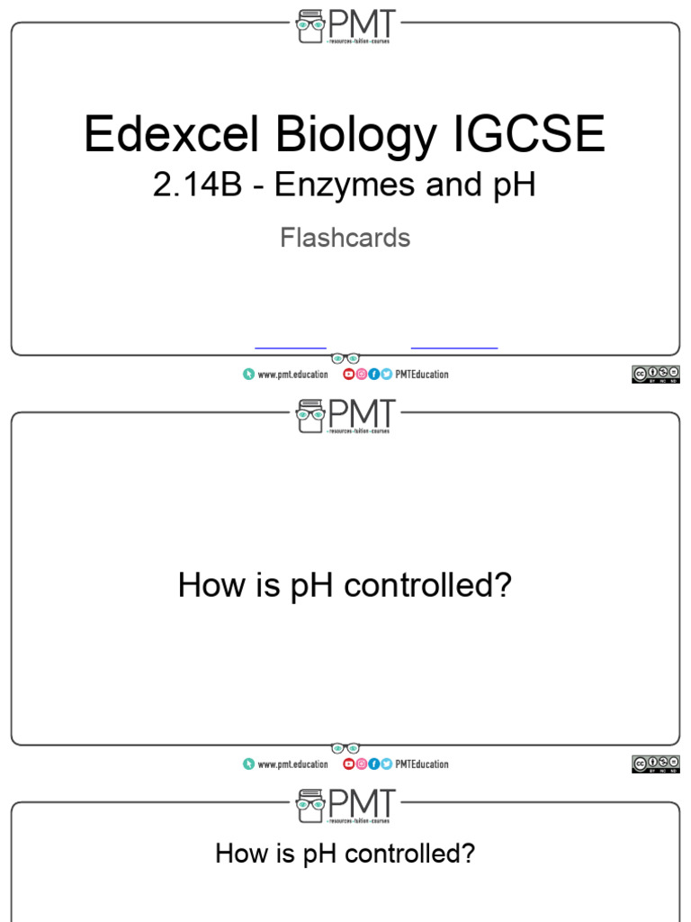 Flashcards - Enzymes and PH - Edexcel Biology IGCSE | PDF | Ph