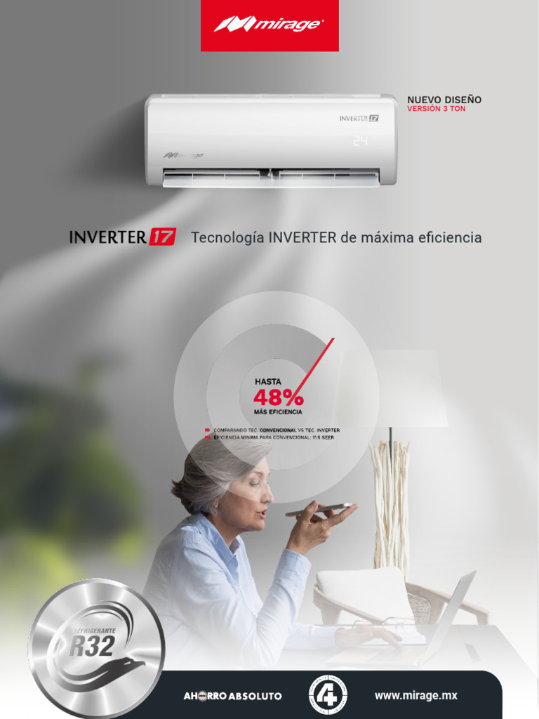 Climas Hmo Ficha Tecnica Inverter 17 Minisplit Mirage | PDF ...