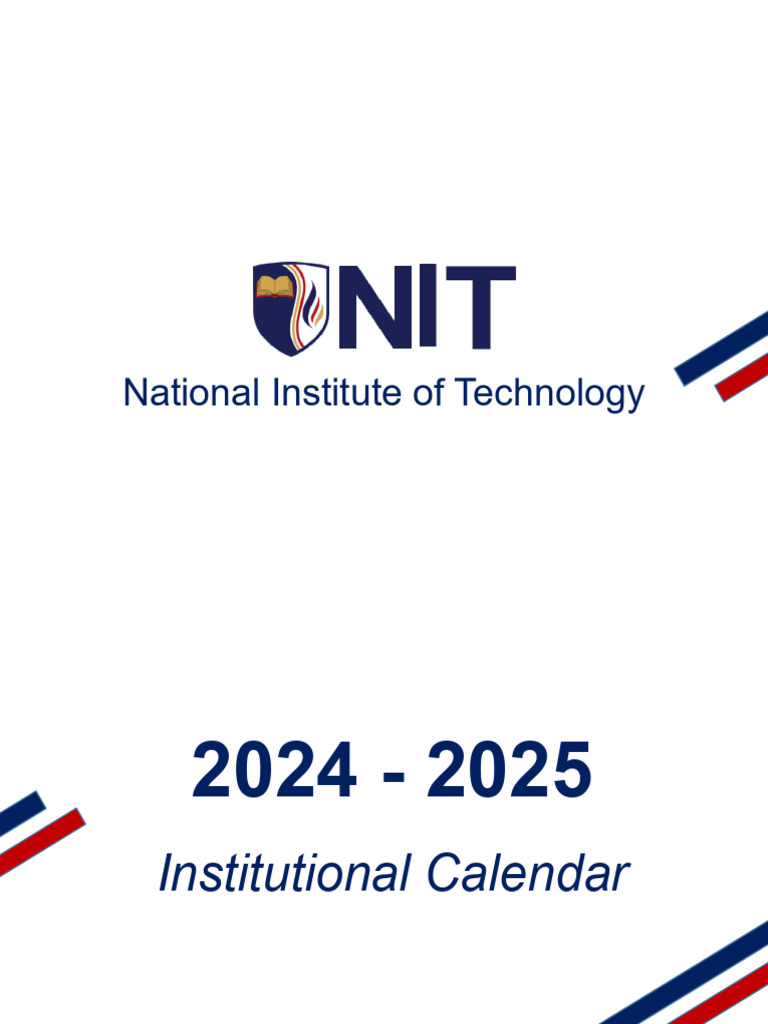 NIT 2024-2025 Institutional Calendar | PDF | Academic Term | Sat
