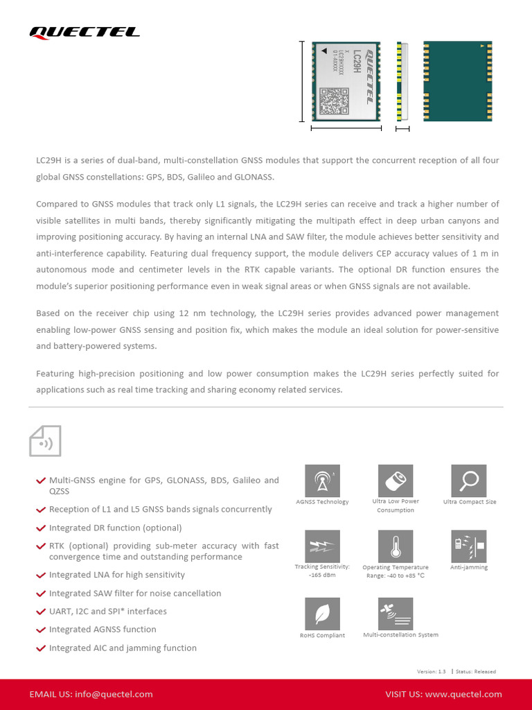 Quectel LC29 HSeries GNSSSpecification V | PDF | Geodesy | Navigation