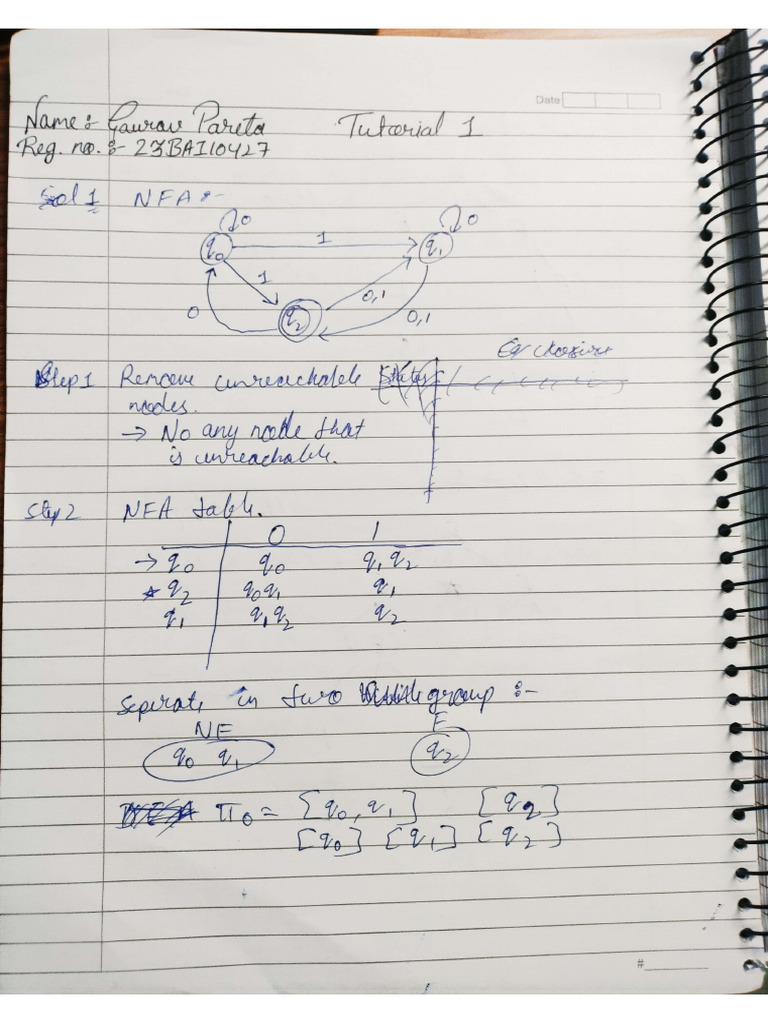 TOC Tutorial 1 | PDF