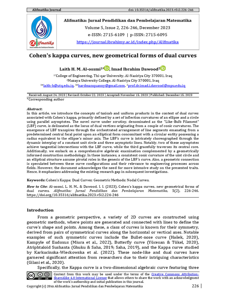 Cohens_kappa_curves_new_geometrical_forms_of_dual | PDF | Ellipse | Circle