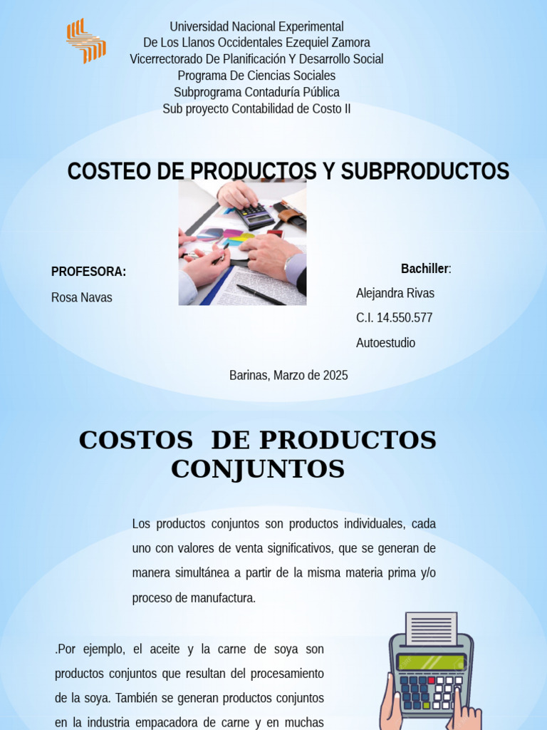 COSTOS CONJUNTOS | PDF | Costo de los bienes vendidos | Economias