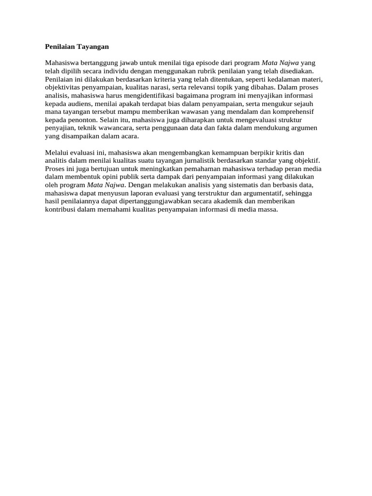 Penilaian Tayangan | PDF