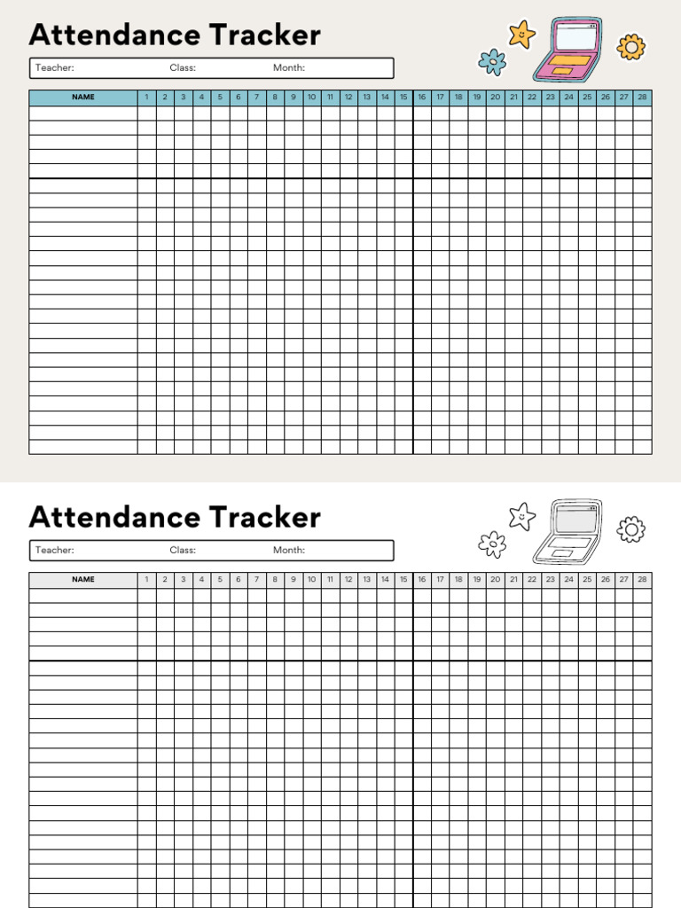 Attendance Tracker Template | PDF