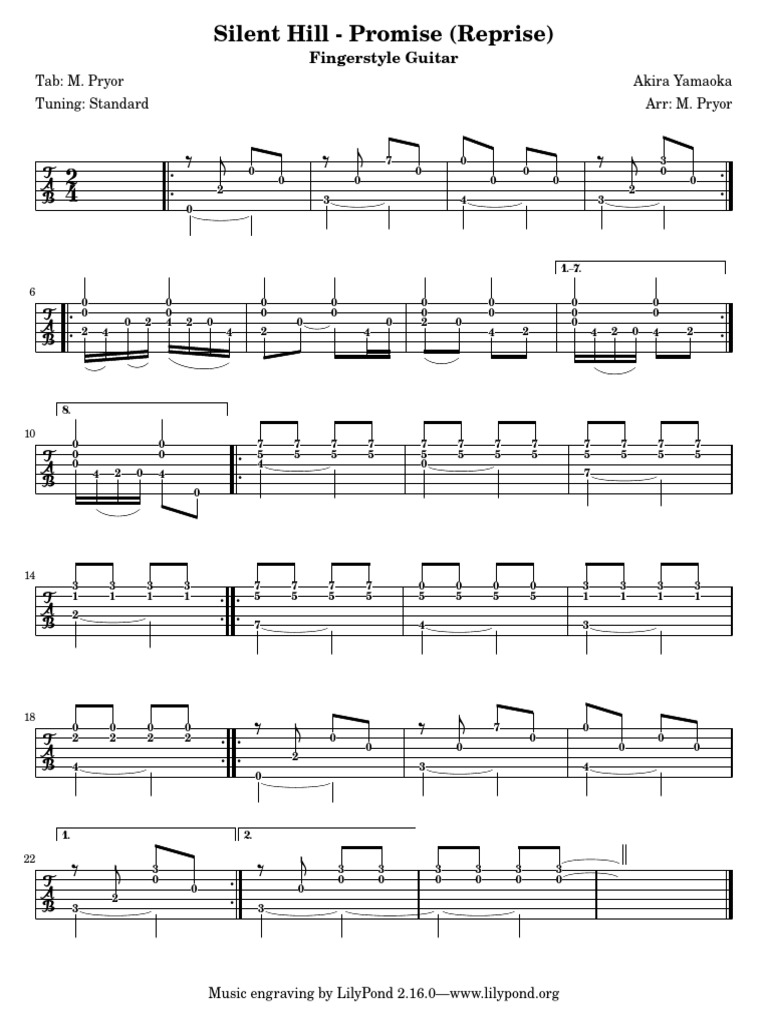 Silent Hill Promise Tab 2 | PDF | Guitar Family Instruments