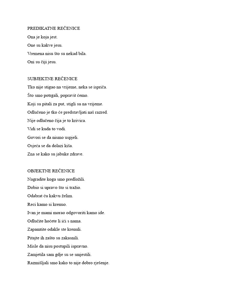 Rečenice - Putokazi | PDF