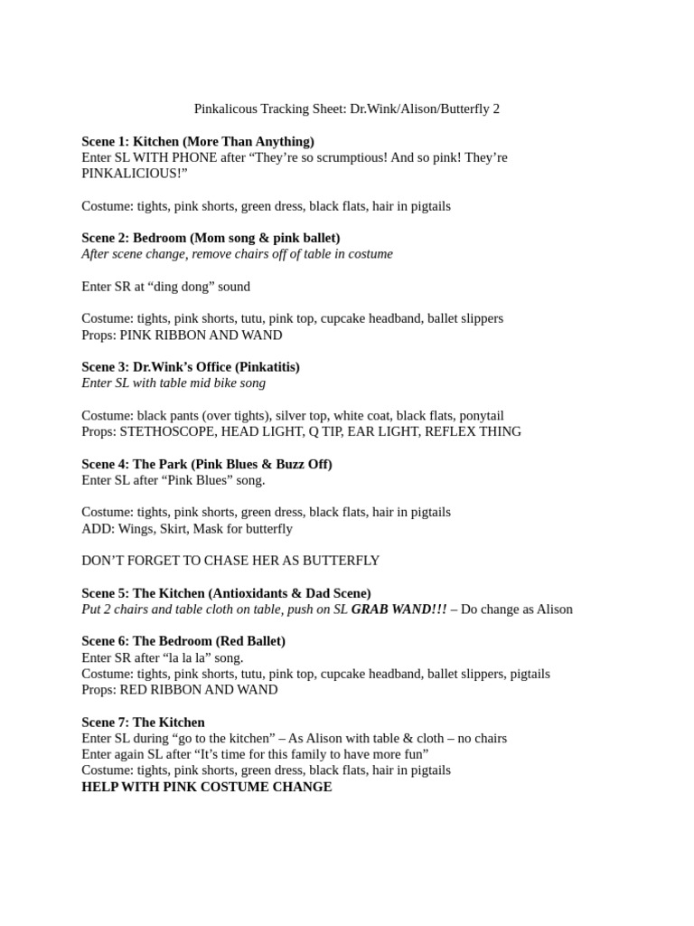 Pink Tracking Sheet | PDF