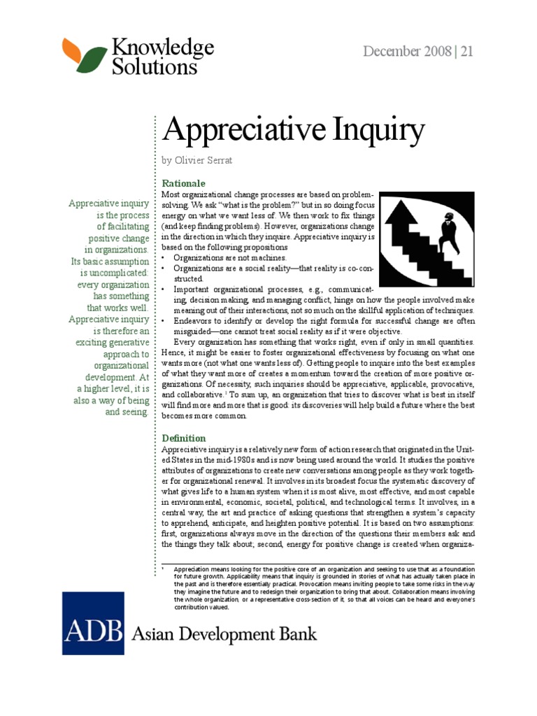 Appreciative Inquiry: Knowledge Solutions | PDF | Asian Development ...