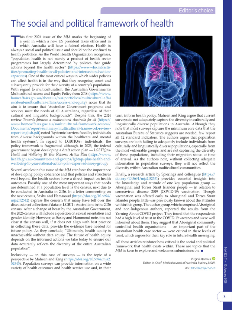 The Social and Political Framework of Health | PDF