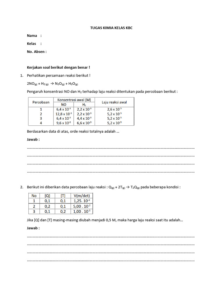 Tugas Kimia Kelas KBC | PDF
