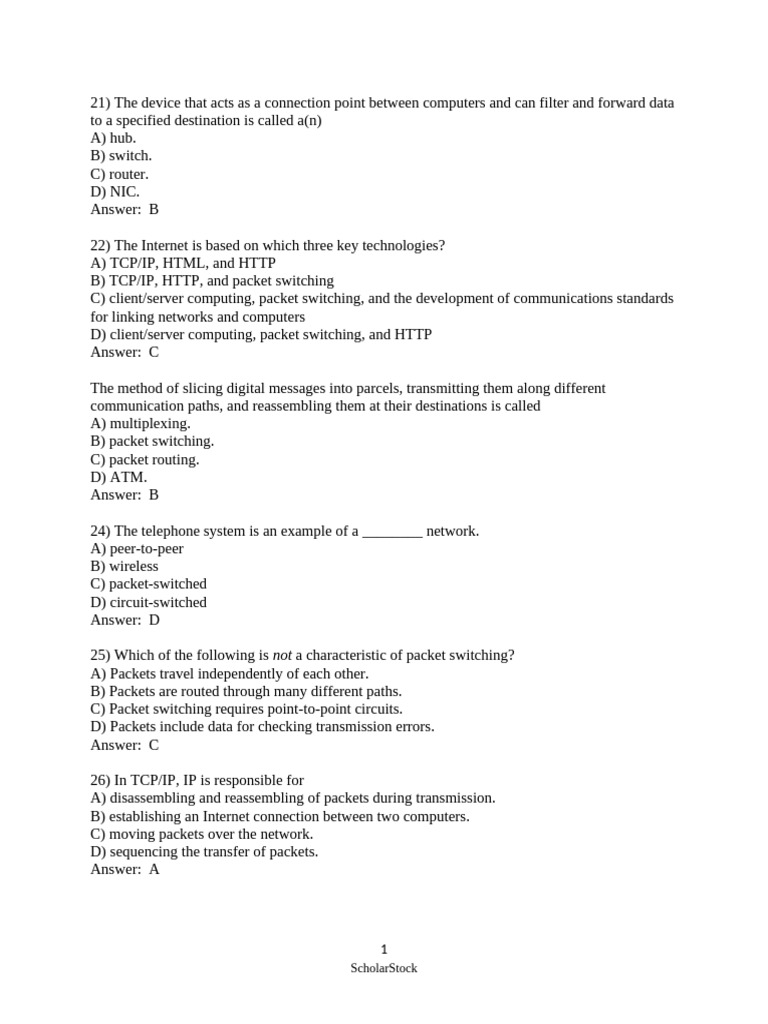 Key Networking Concepts and Technologies | PDF | Computer Network ...